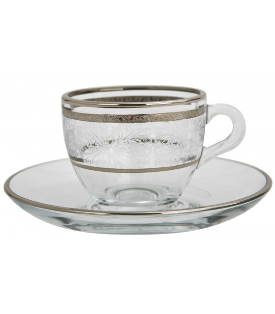 Zestaw 6 filiżanek do espresso 60 ml + spodki Laura - Witek Home